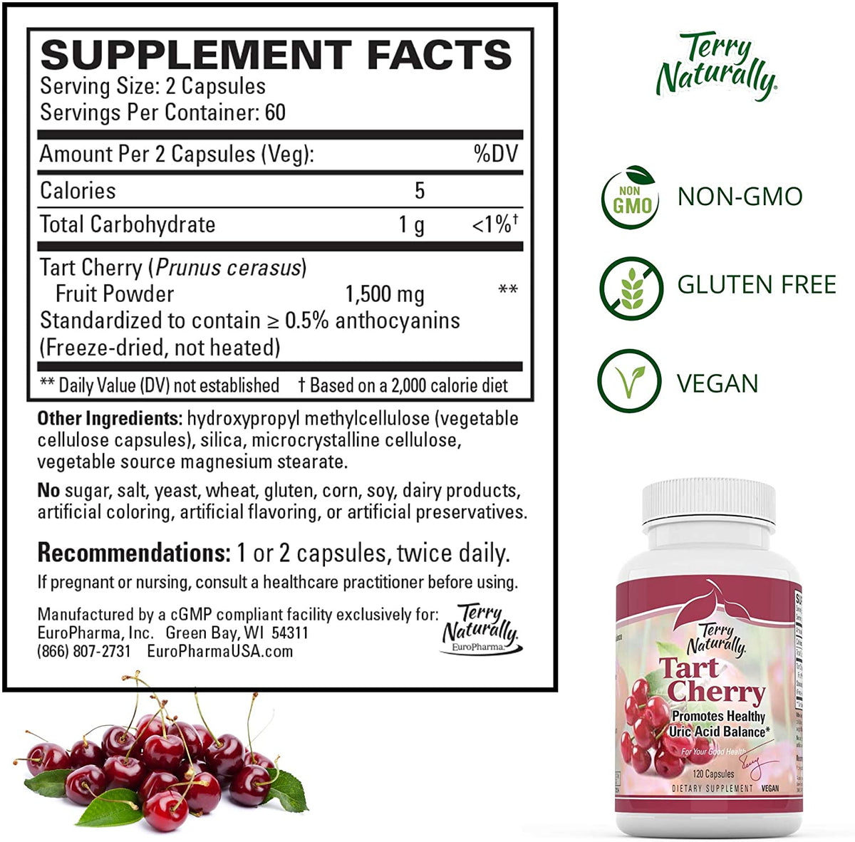 Terry Naturally Tart Cherry – Earth Wise Vitamins