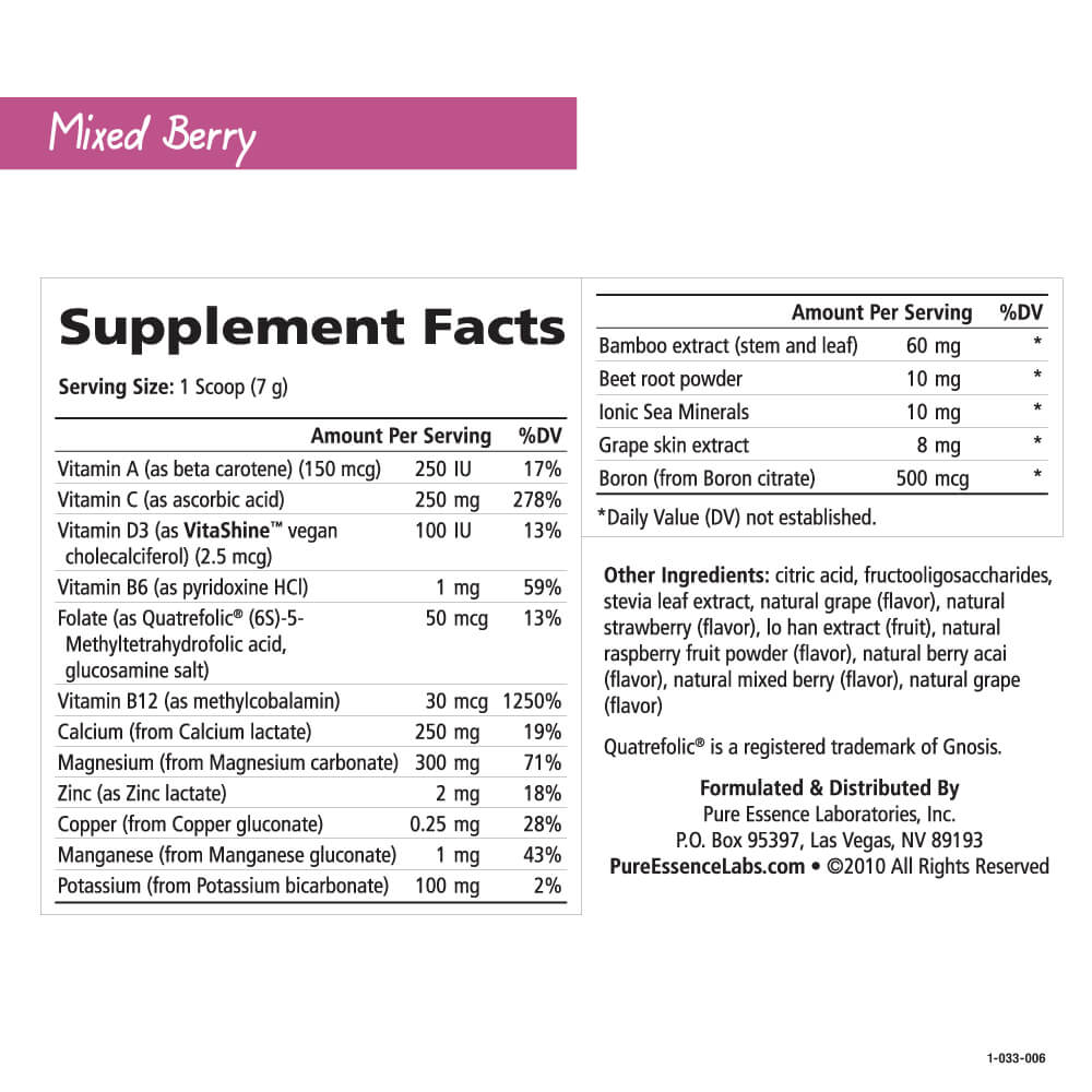 Pure Essence Ionic Fizz Calcium plus - Mixed Berry – Earth Wise Vitamins